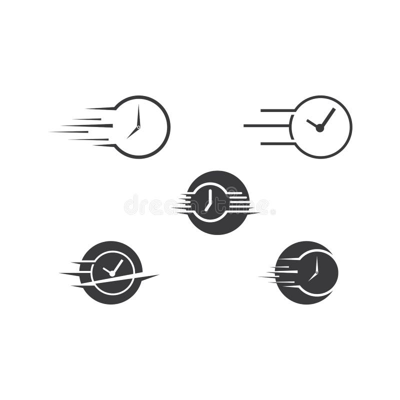 Set Fast Time Logo Template Vector Stock Vector - Illustration of start ...