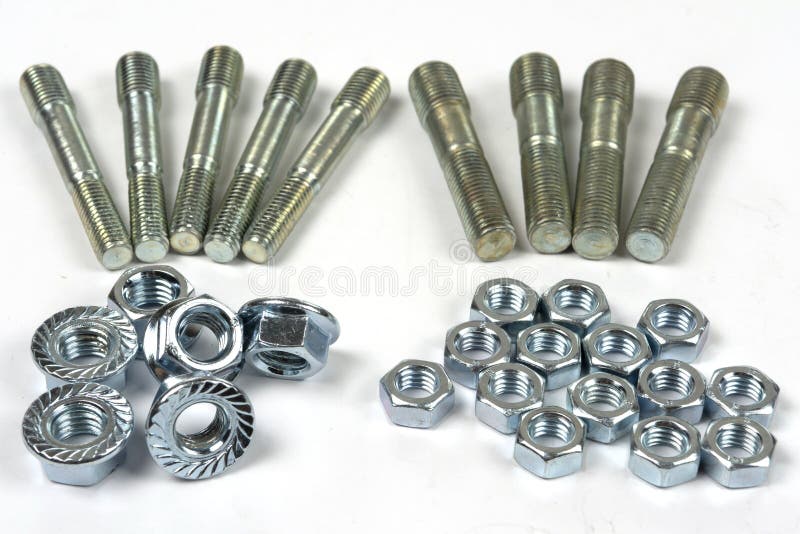Studs and Nuts in the Range for Repair Stock Photo - Image of texture ...