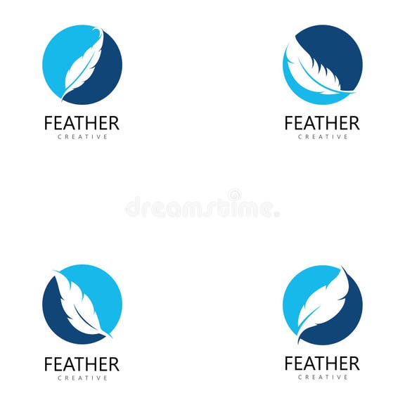 Set of Feather Logo Icon Vector Template. Stock Vector - Illustration ...