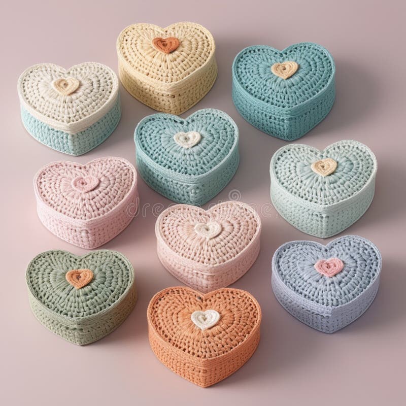 Heart Shaped Woven Baskets a Set of 9 Open-Top Heart-Shaped Storage ...