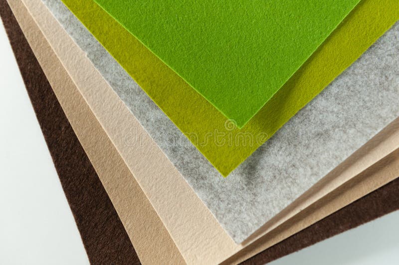 A Set of Felt Fabrics. Lie on a Light Background Stock Image - Image of ...
