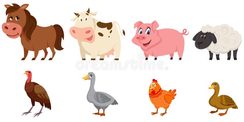 Set of Female Animals Side View Stock Vector - Illustration of duck ...