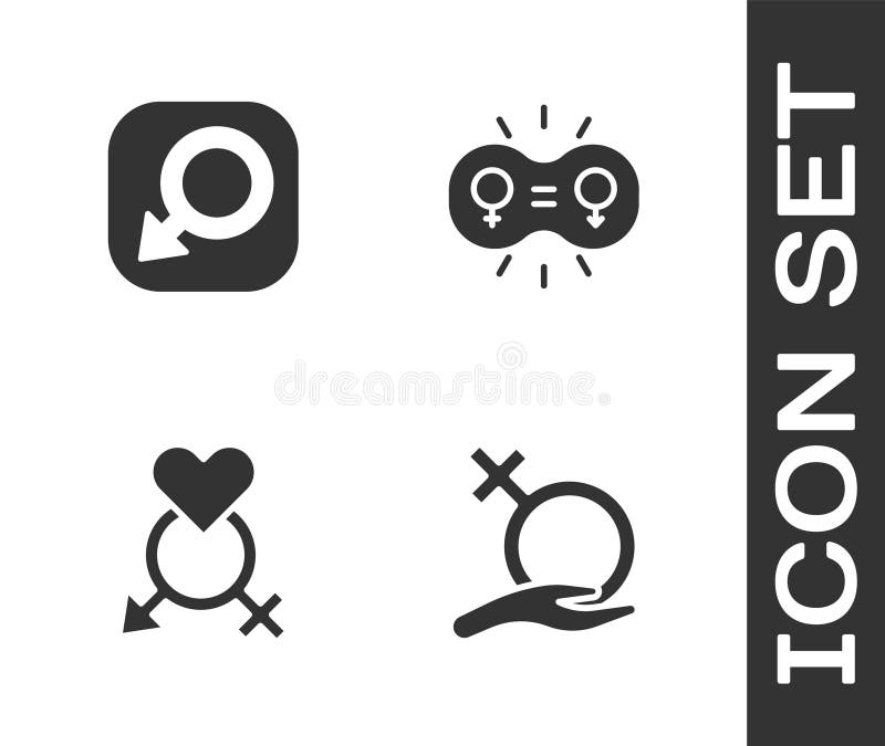 Set Female Gender Male Gender And Equality Icon Vector Stock Vector