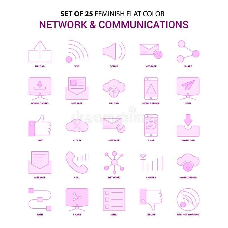 Set of 25 Feminish Team Work Flat Color Pink Icon Set Stock Vector ... Set of 25 Feminish Team Work Flat Color Pink Icon Set Stock Vector ...