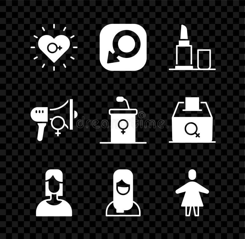 Set Feminism Male Gender Lipstick Female Muslim Woman Hijab