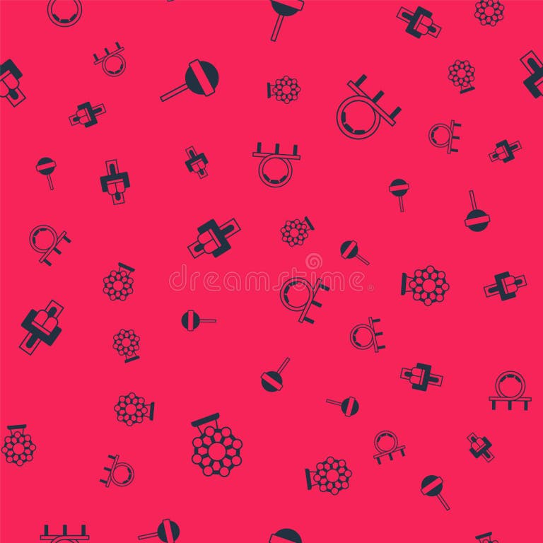 Set Ferris Wheel, Lollipop, Attraction Carousel and Roller Coaster on ...