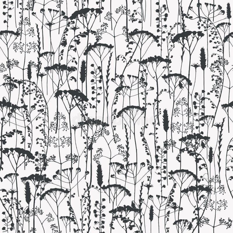 Set of Field Flowers, Herbs. Element of Seamless Pattern. Paper Design ...