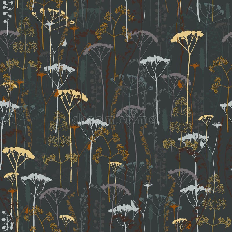 Set of Field Flowers, Herbs. Element of Seamless Pattern. Paper Design ...