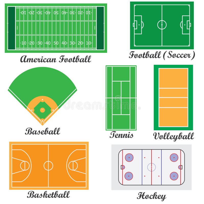 Basketball Football Hockey and Tennis Court Vector / Sport / Top View ...