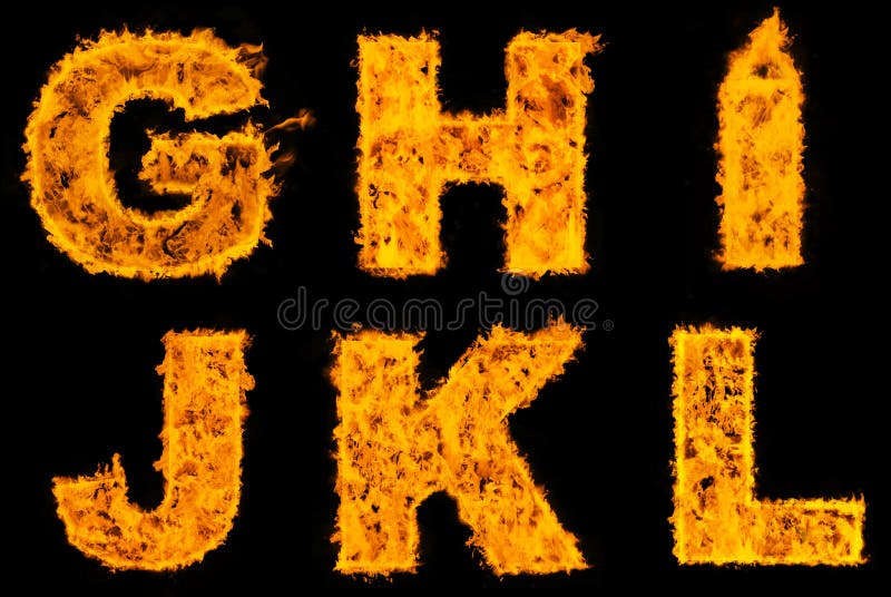 Set of fiery alphabet stock illustration. Illustration of heat - 11325810