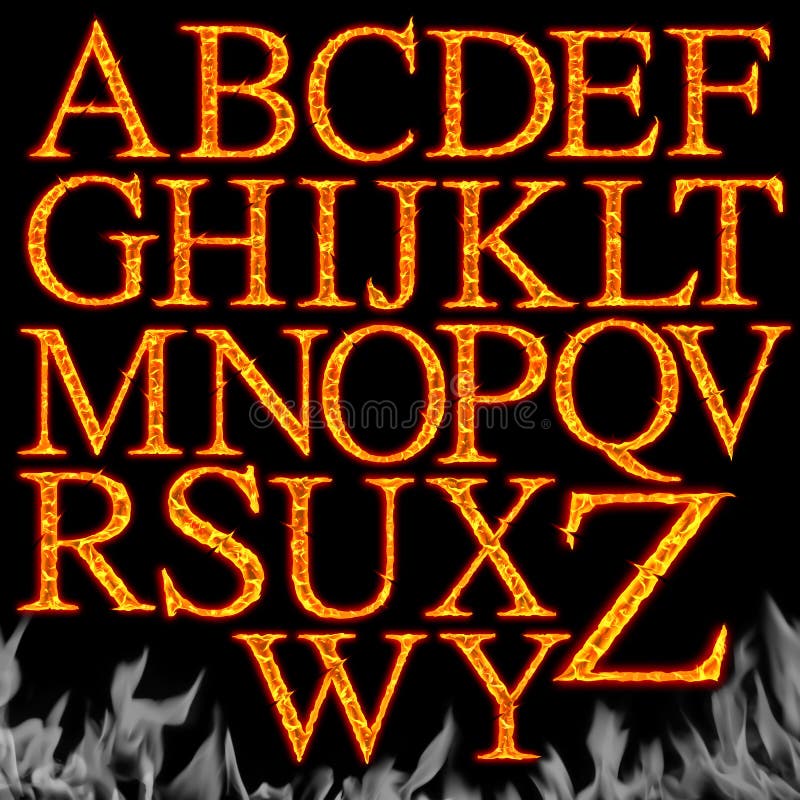 Inferno ABC. Hell Font. Fire Letters. Sinners in Hellfire. Hellish ...