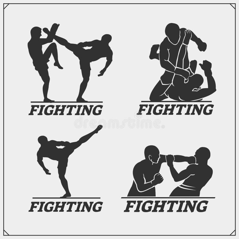 Set of Fighting Club Emblems, Labels, Badges and Icons. Stock Vector ...