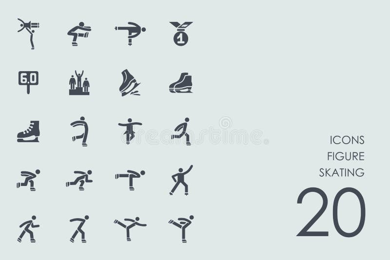 Set of Figure Skating Icons Stock Vector - Illustration of contour ...
