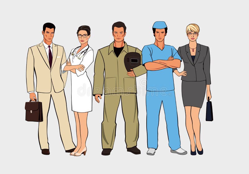 People of Different Occupations. Professions Set. International Labor ...