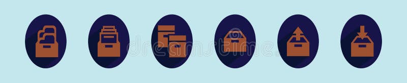 Set of File Cabinet Cartoon Icon Design Template with Various Models ...