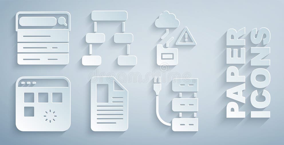 Set File Document, Cloud Technology Data Transfer, Loading Window, Server, Hierarchy Organogram ...