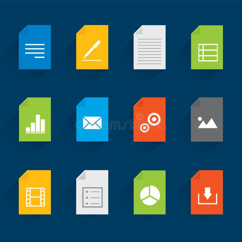 Set of File and Document Icon for Website or Application on Mobile ...