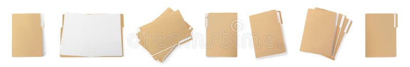 Set of Files with Documents on White Background, Top View. Banner ...