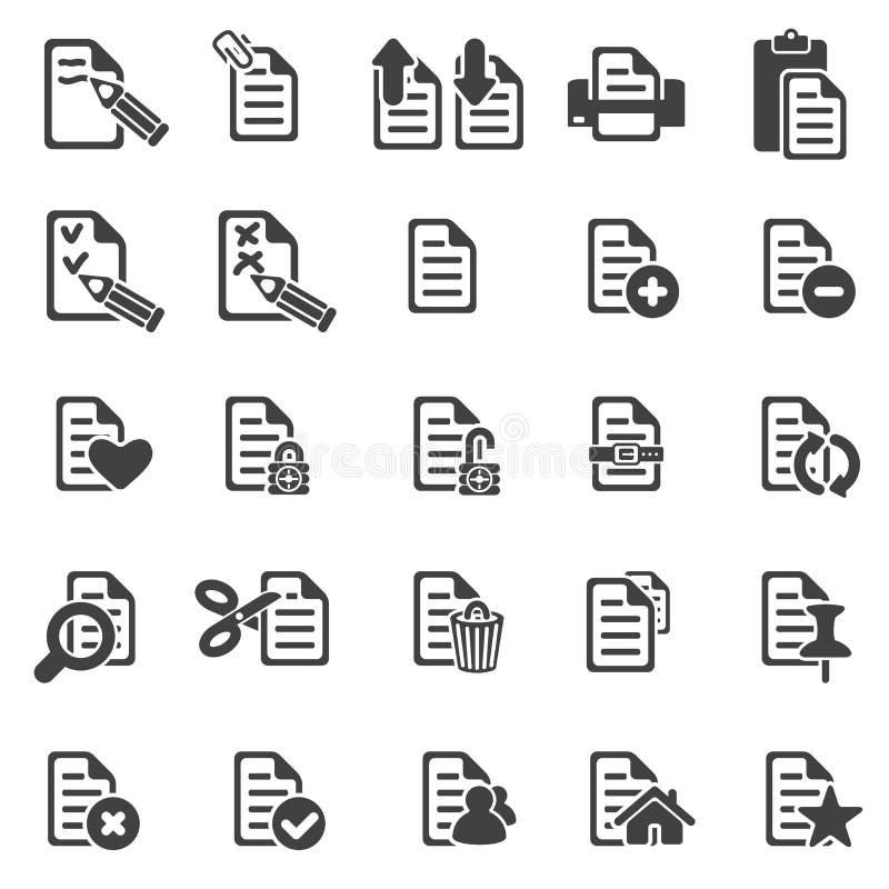 Set of files icons stock vector. Illustration of check - 27979660