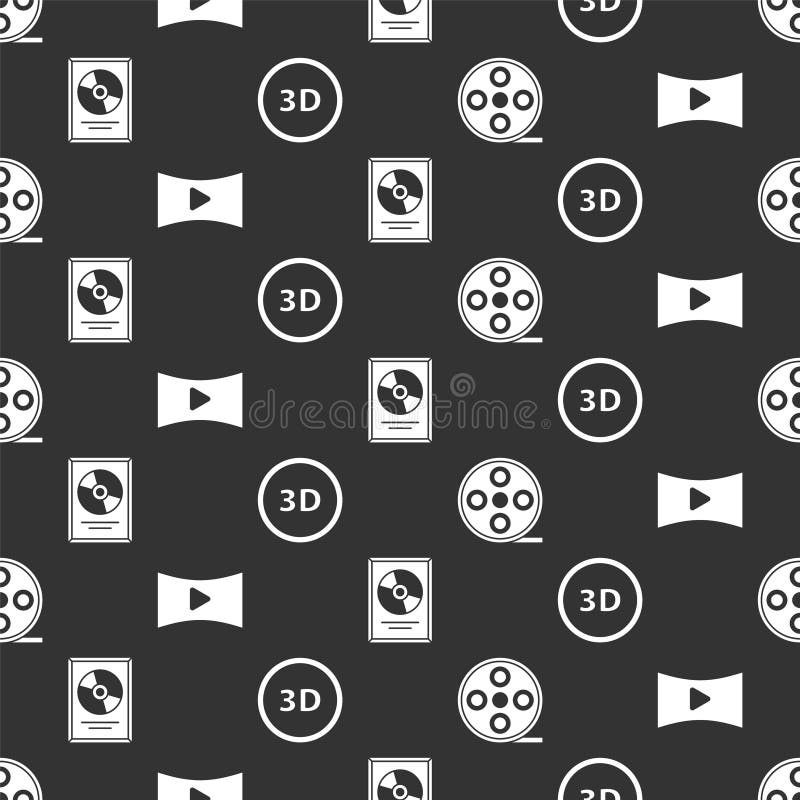 Set Film Reel, Online Play Video, CD Disk Award in Frame and 3D Word on ...