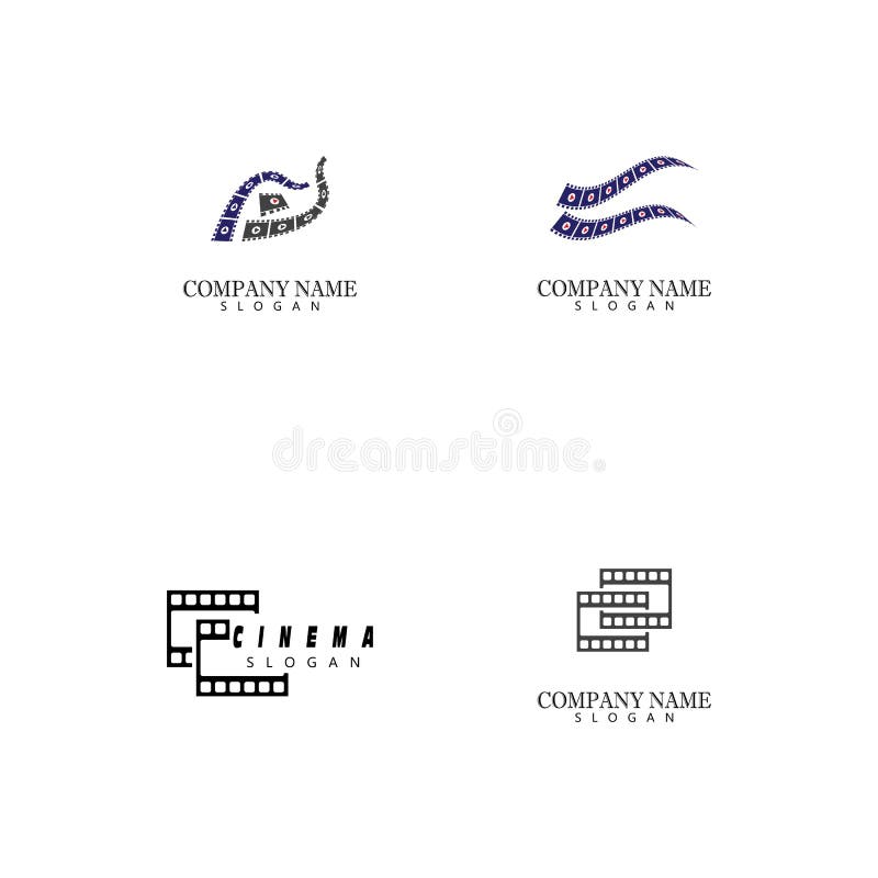 Set of Film Strip Logo Vector Design Stock Vector - Illustration of ...