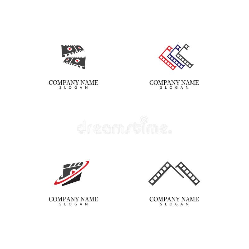Set of Film Strip Logo Vector Design Stock Vector - Illustration of ...