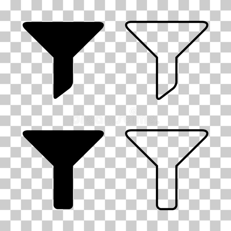 Set of Filter Button Web Shape Icon, Filtering Symbol, Funnel Sign ...