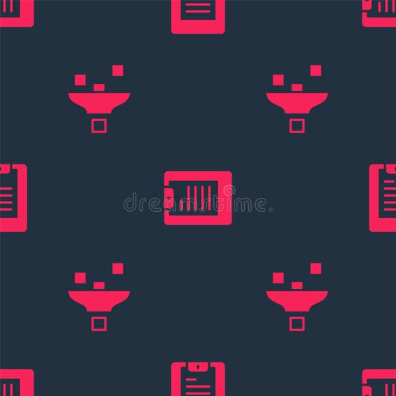 Set Filter Setting and Server, Data Report on Seamless Pattern. Vector ...