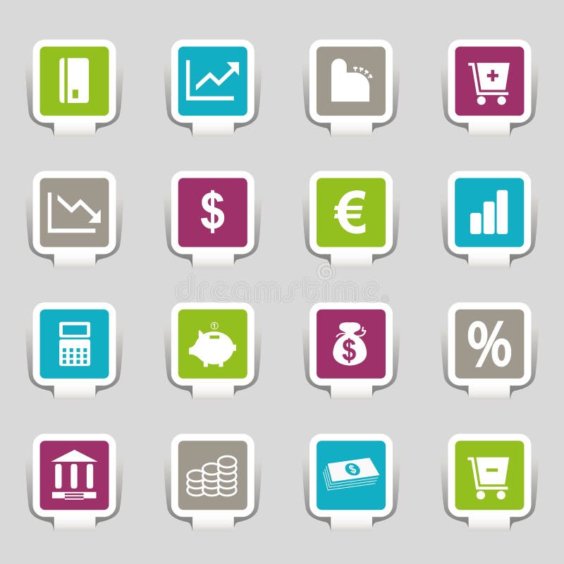 Set of Finance and Business Related Icons Stock Illustration ...