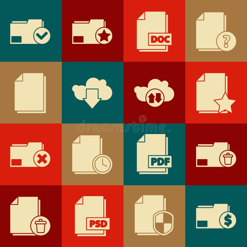 Set Finance Document Folder, Delete, Document with Star, DOC File ... Set Finance Document Folder, Delete, Document with Star, DOC File ...