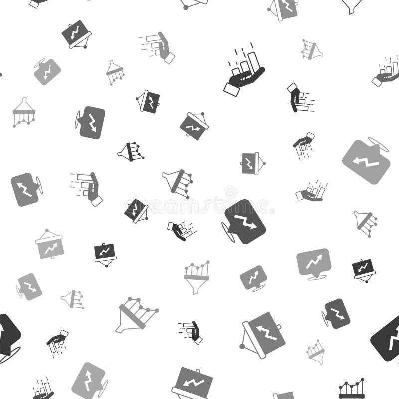 Set Financial Growth, Board with Graph, and Sales Funnel Chart on ...