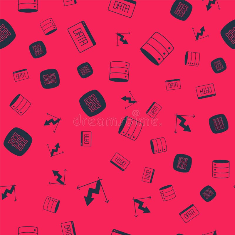 Set Financial Growth, Data Analysis, Binary Code and Server on Seamless Pattern. Vector Stock ...