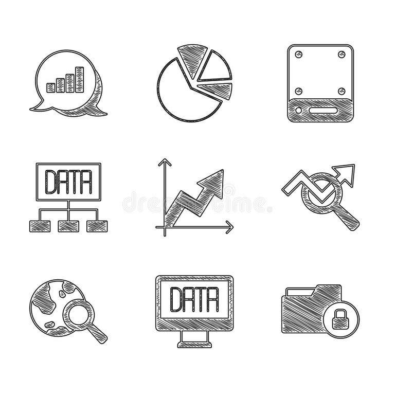 Set Financial Growth, Data Analysis, Folder and Lock, Search Data ...