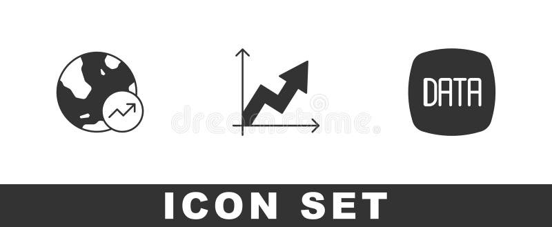 Set Financial Growth, and Data Analysis Icon. Vector Stock Vector - Illustration of progress ...