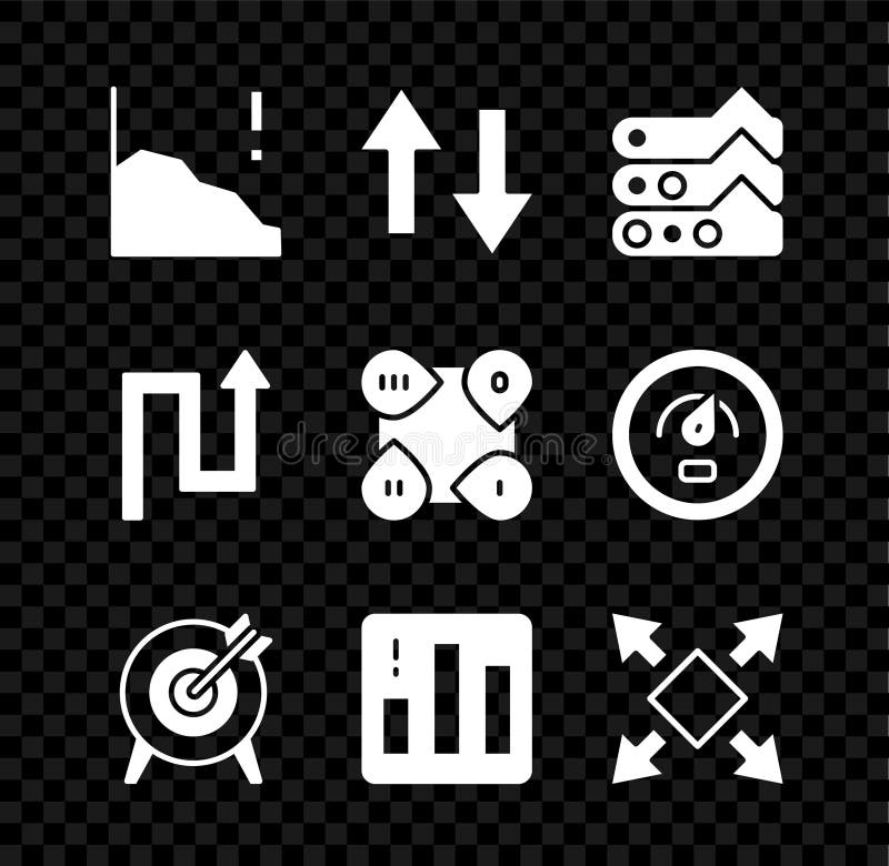 Set Financial Growth Decrease, Arrow, Graph, Chart, Diagram, Target, Pie Infographic, Many Ways ...