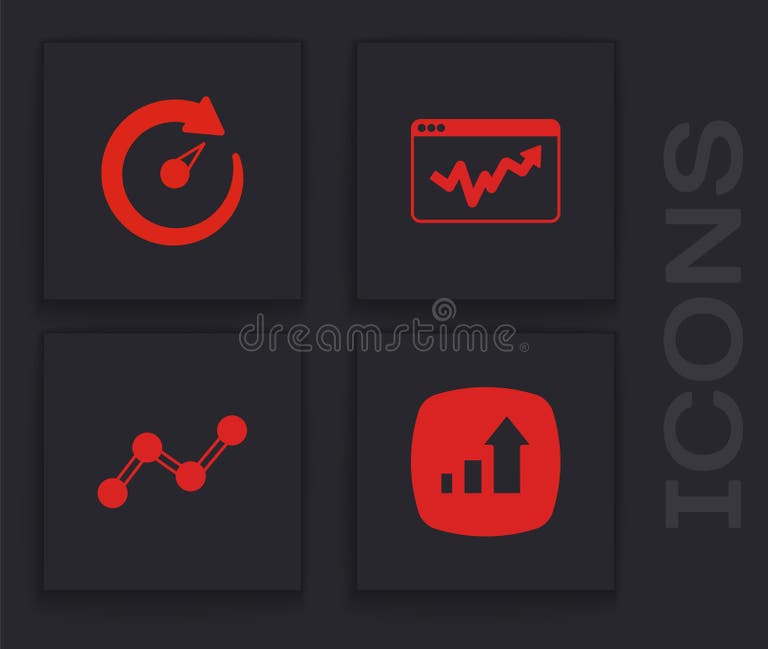 Set Financial Growth, Digital Speed Meter, Graph Chart Infographic and Icon. Vector Stock ...