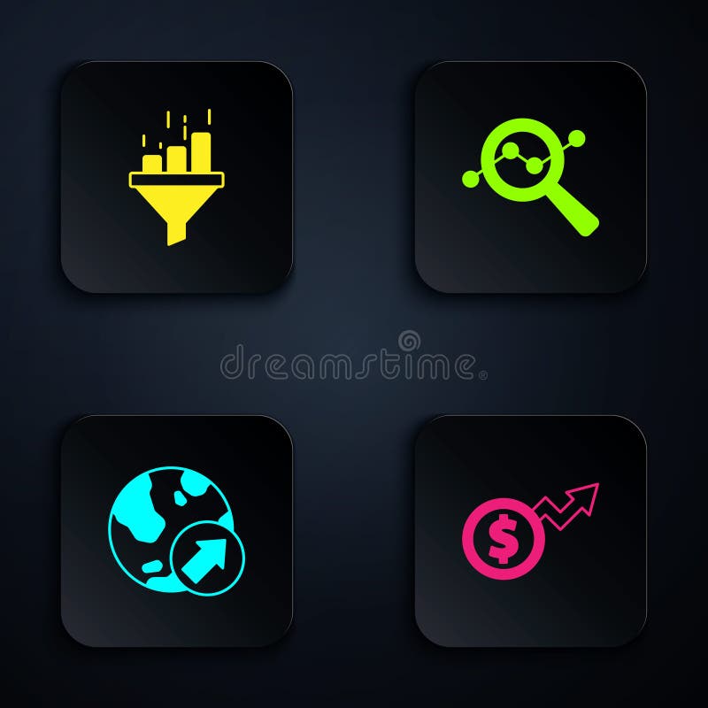 Set Financial Growth Dollar, Sales Funnel with Chart, and Search Data ...