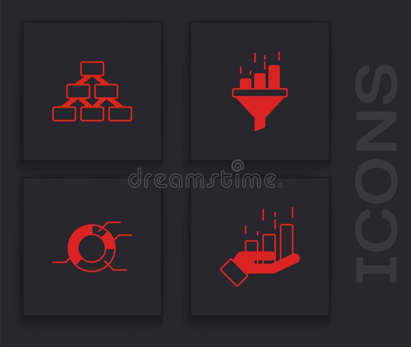 Set Financial Growth, Hierarchy Organogram, Sales Funnel with Chart and ...
