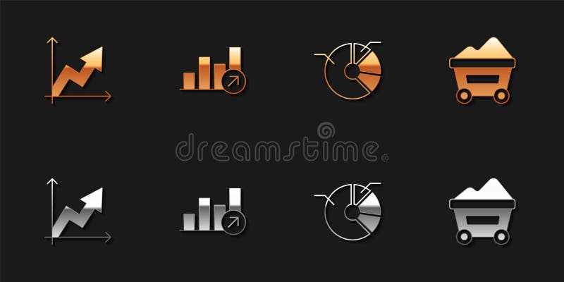 Set Financial Growth, Pie Chart Infographic and Coal Mine Trolley Icon ... Set Financial Growth, Pie Chart Infographic and Coal Mine Trolley Icon ...