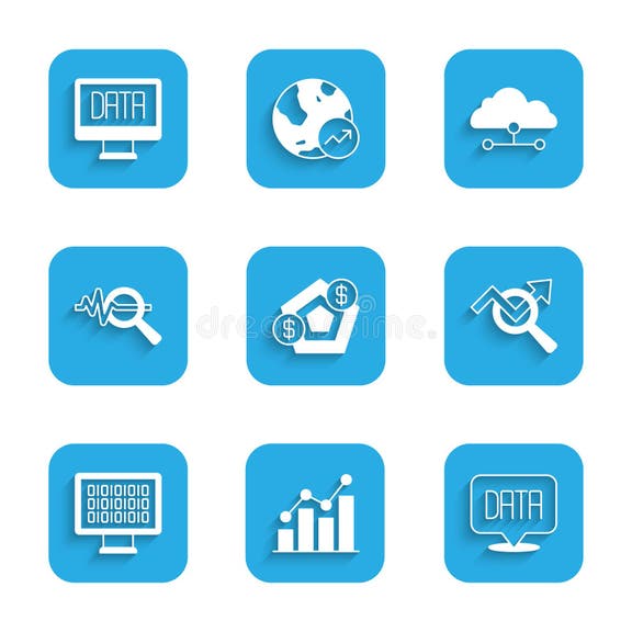 Set Financial Growth, Pie Chart Infographic, Data Analysis, Search Data, Binary Code, Network ...