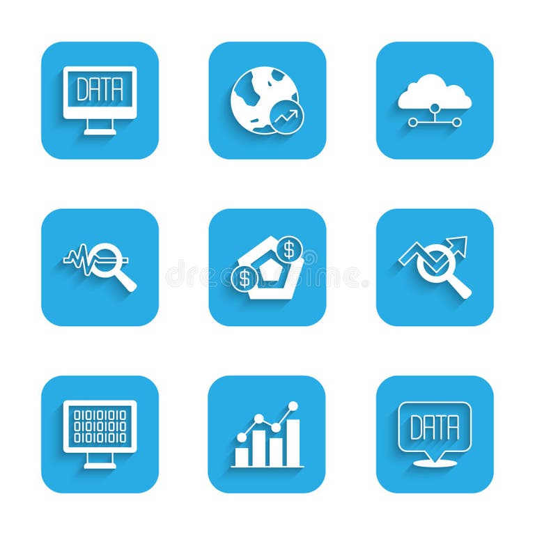 Set Financial Growth, Pie Chart Infographic, Data Analysis, Search Data, Binary Code, Network ...