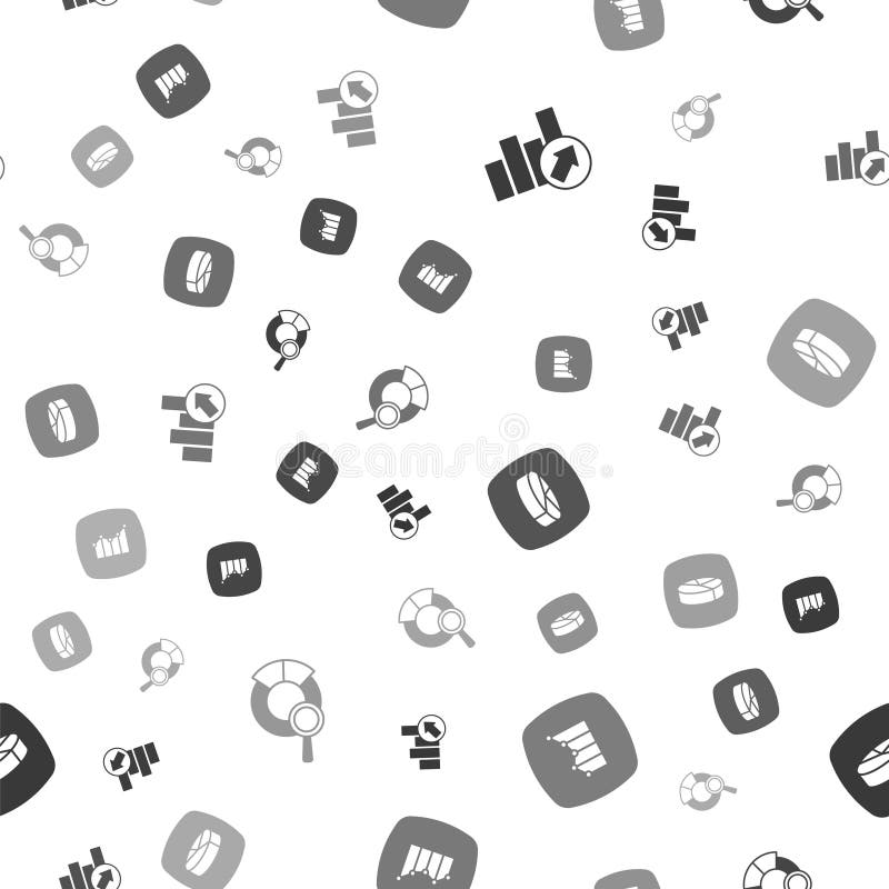 Set Financial Growth, Pie Chart Infographic and Search Data Analysis on Seamless Pattern. Vector ...