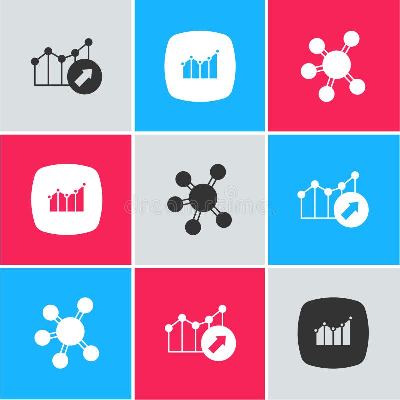 Set Financial Growth, and Project Team Base Icon. Vector Stock ...