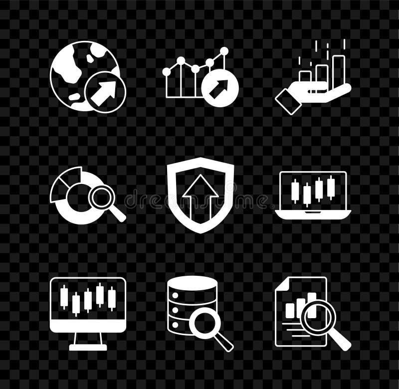 Set Financial Growth, Stocks Market Graphs, Server, Document with Chart ... Set Financial Growth, Stocks Market Graphs, Server, Document with Chart ...