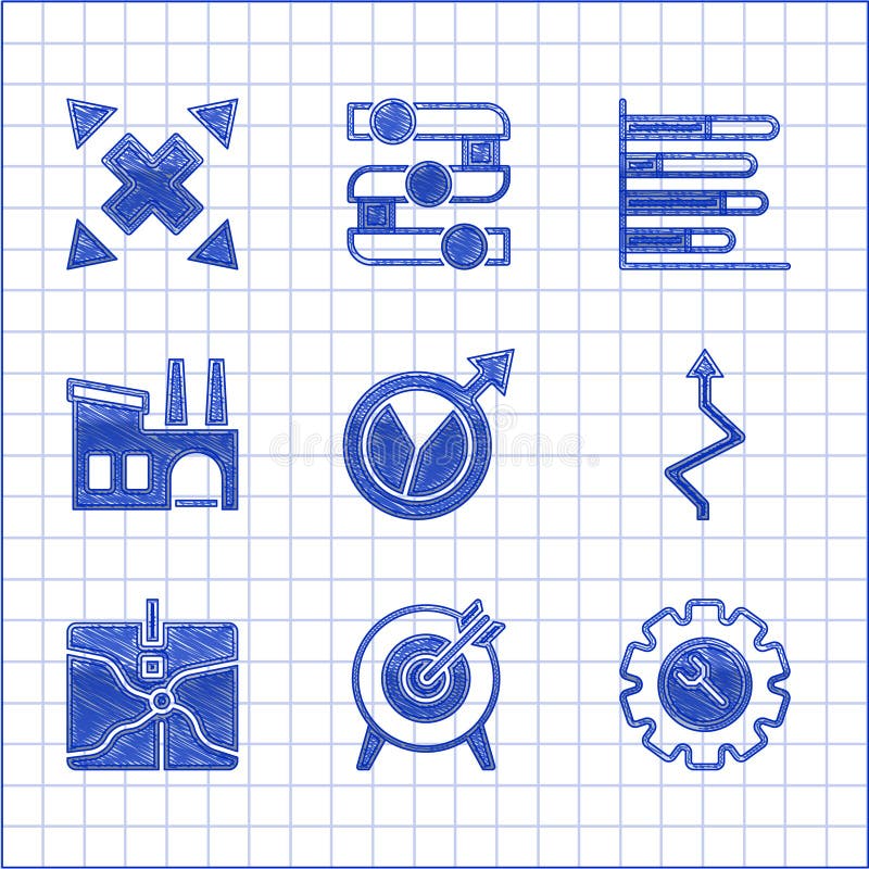 Set Financial Growth, Target, Wrench and Gear, Arrow, Intersection ... Set Financial Growth, Target, Wrench and Gear, Arrow, Intersection ...