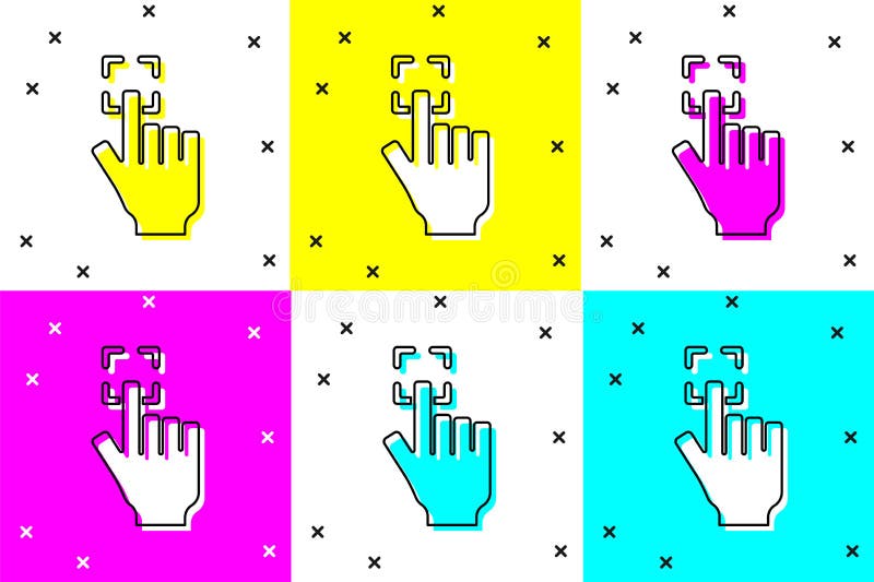 Set Fingerprint Icon Isolated on Color Background. ID App Icon ...