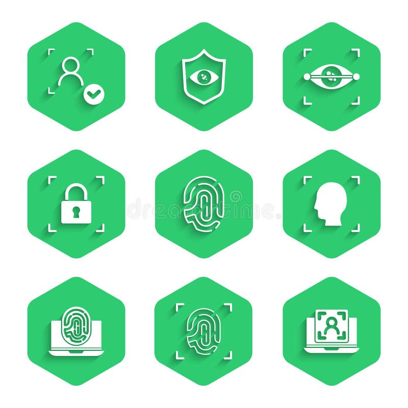 Set Fingerprint, Laptop with Face Recognition, Face, Fingerprint, Lock ...