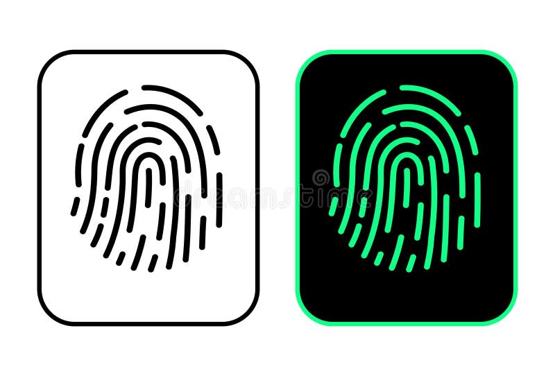 Set Fingerprint Scanning Icon Sign. Vector Illustration Stock Vector ...