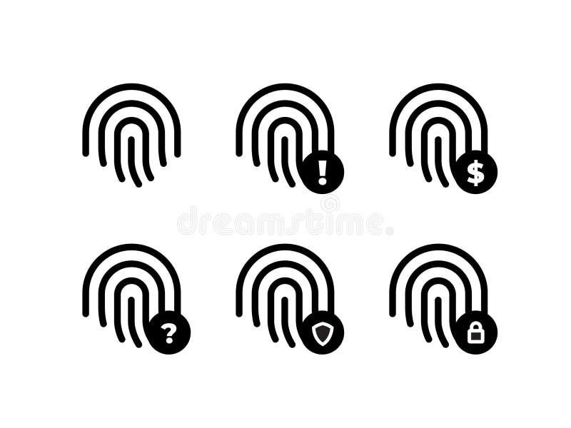 Set of Fingerprint Signs. Isolated Vector Illustration Stock ...