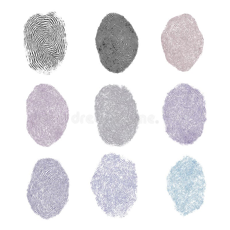 Set of Fingerprints for Design Projects - Vector Illustration Stock ...